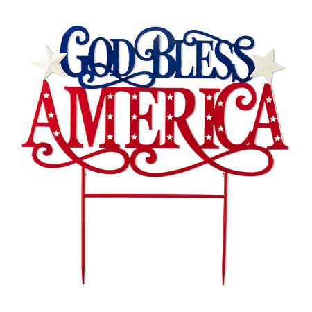 Click here for Glitzhome 24 Metal God Bless America 4th of July Y... prices