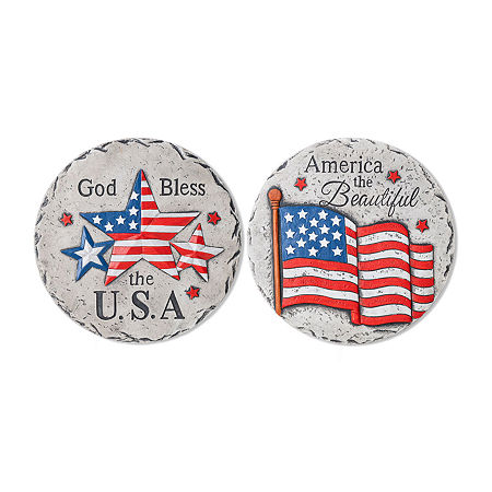 Click here for Glitzhome Cement Flag And Stars Stepping Stone Kit... prices