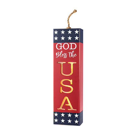 Click here for Glitzhome 25 Wooden Firecracker Porch Sign  One Si... prices