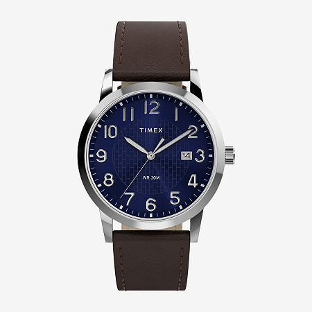 Click here for Timex Mens Brown Leather Strap Watch Tw2y67500jt... prices