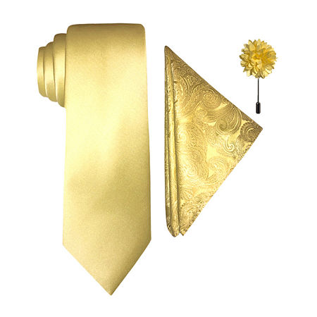 Click here for J. Ferrar Solid Tie Set  One Size  Yellow prices