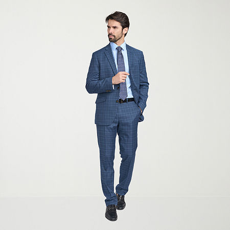 Click here for The Savile Row Co Pattern Mens Plaid 2-pc. Suit Se... prices