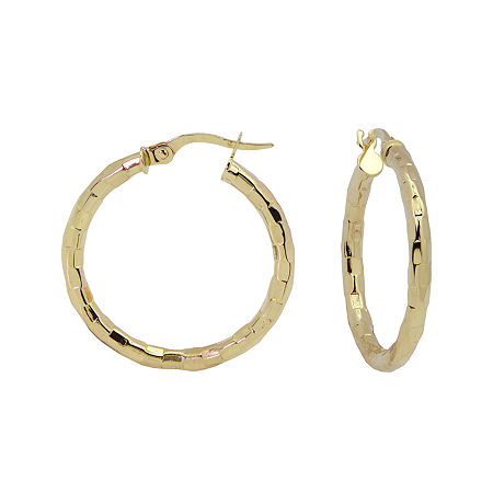 Click here for 14K Yellow Gold 25mm Diamond-Cut Hoop Earrings  On... prices