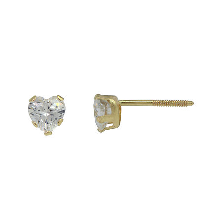 Click here for Girls Cubic Zirconia Heart Stud Earrings  One Size prices