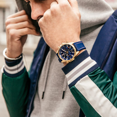 Bulova Marine Star Mens Automatic Blue Strap Watch 98a227 - JCPenney