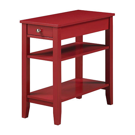 Convenience Concepts American Heritage Three Tier End Table with Drawer - Cranberry