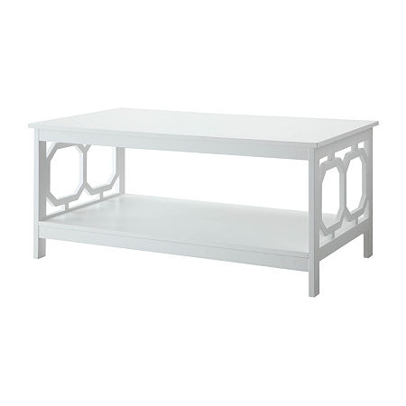 Omega Coffee Table with Shelf - White