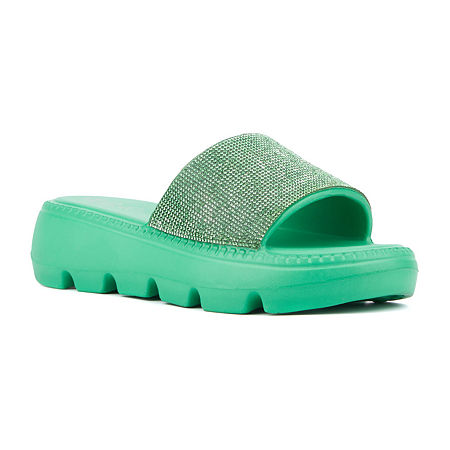 Click here for Womens Olivia Miller Glitter Gaze Slide Sandals prices
