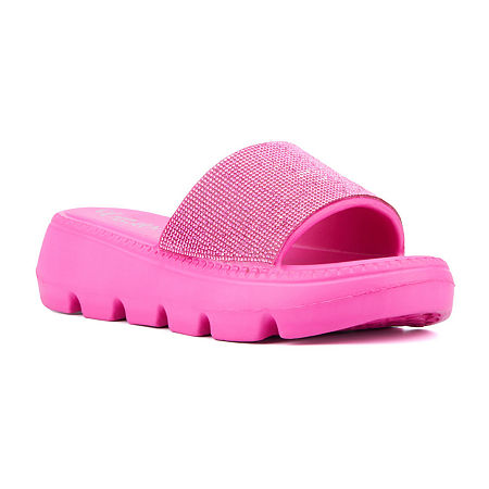 Click here for Womens Olivia Miller Glitter Gaze Slide Sandals prices