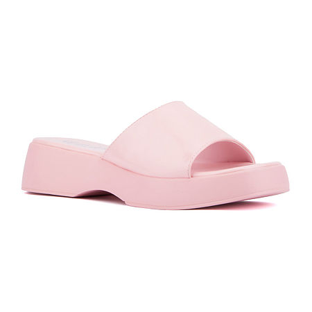 Click here for Womens Olivia Miller Ambition Platform Slide Sanda... prices