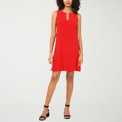 MSK Womens Sleeveless Shift Dress, Color: Poppy Red - JCPenney