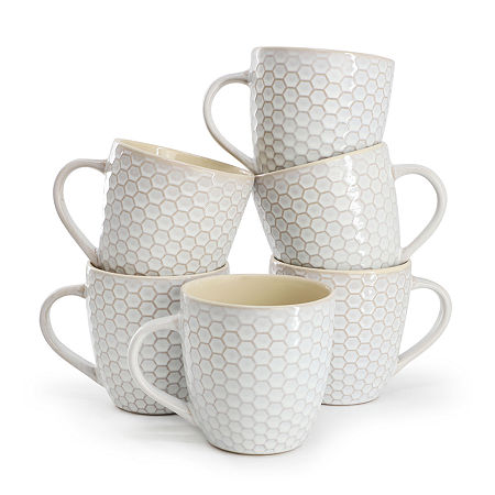 Click here for Elama Honeycomb 6 Piece White 6-pc. Geometric Coff... prices