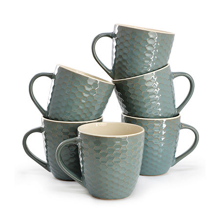 Click here for Elama Honeycomb 6 Piece Turquoise 6-pc. Geometric... prices