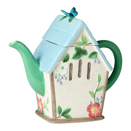 Certified International Flora 3-d Birdhouse Teapot - Miscellaneous
