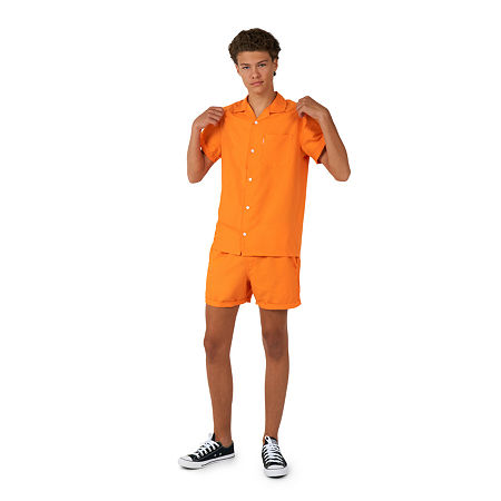 OppoSuits Big Boys Matching Shirt and Shorts  2 Piece Set - Orange