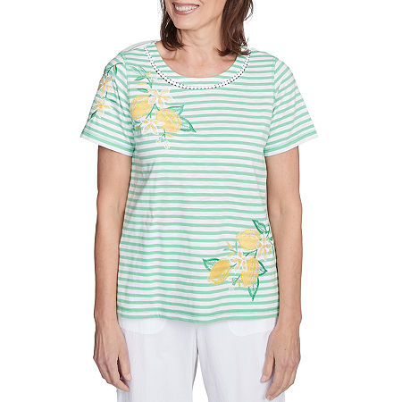 Click here for Alfred Dunner Rise And Shine Womens Crew Neck Shor... prices