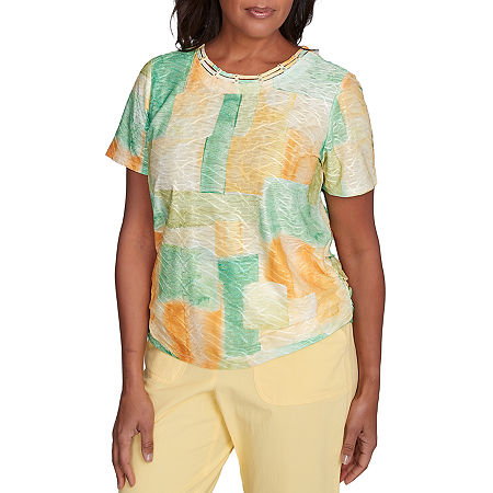 Click here for Alfred Dunner Rise And Shine Womens Crew Neck Shor... prices