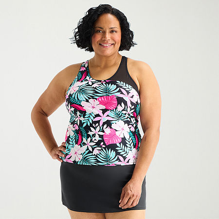 Click here for ZeroXposur Womens Built In Bra Floral Plus Tankini... prices