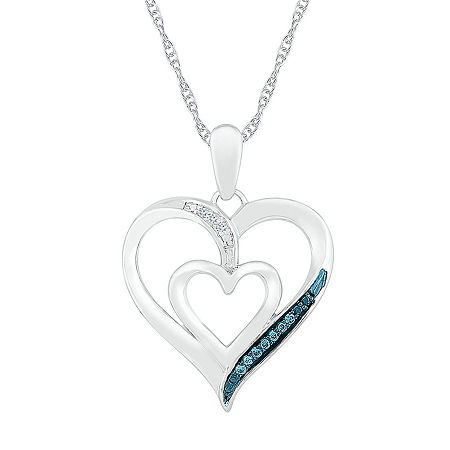Click here for Womens Diamond Accent Natural Blue Diamond Sterlin... prices