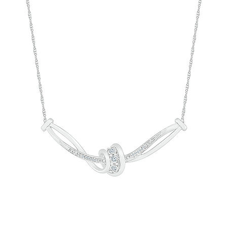 Click here for Womens White Diamond Sterling Silver 18 Inch Chevr... prices