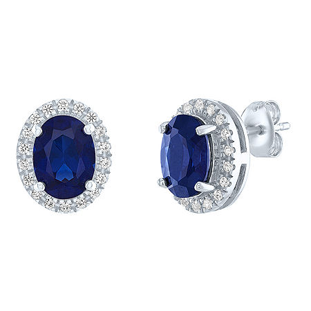 Click here for Lab Created Blue Sapphire Sterling Silver 11.5mm S... prices
