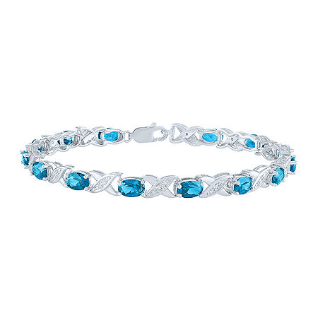 Click here for Womens Genuine Blue Topaz Sterling Silver Tennis B... prices