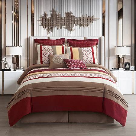 Stratford Park Sydney 8-Pc. Comforter Set  California King - Red
