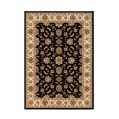 Closeout! Km Home 1592/1011/Black Pesaro Black 55 x 77 Area Rug - Black