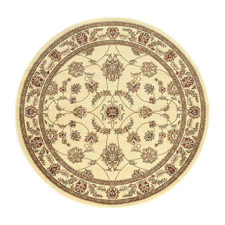 Closeout! Km Home Pesaro 1596 53x53 Round Area Rug - Ivory