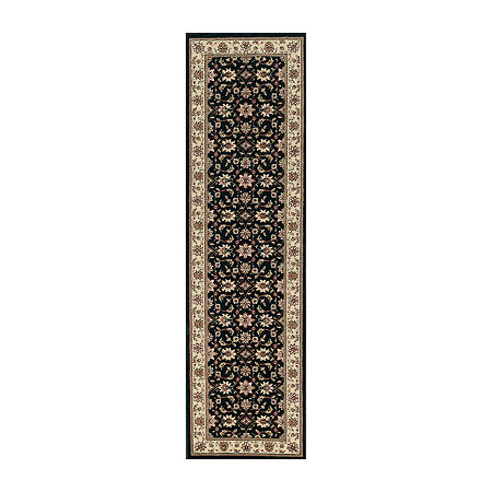 Closeout! Km Home 1592/1014/Black Pesaro Black 22 x 77 Runner Rug - Black