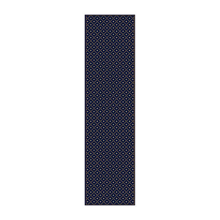 Closeout! Km Home 782/1314/Navy Pesaro Blue 22 x 77 Runner Rug - Blue
