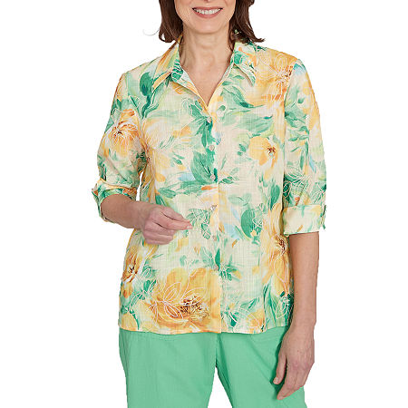 Click here for Alfred Dunner Rise And Shine Womens Cuffed 3/4 Sle... prices