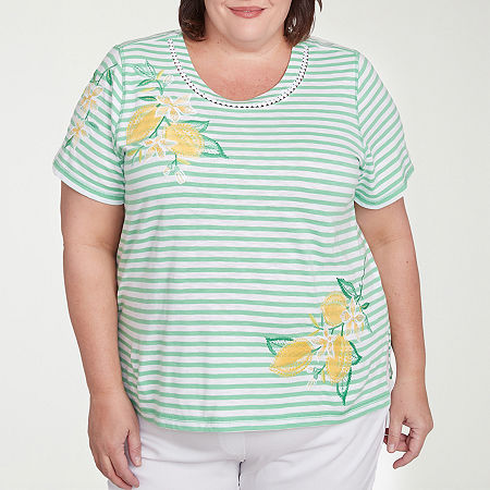 Click here for Alfred Dunner Rise And Shine Womens Plus Crew Neck... prices