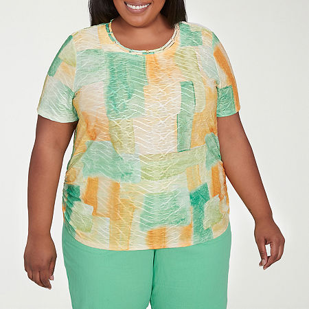 Click here for Alfred Dunner Rise And Shine Womens Plus Crew Neck... prices