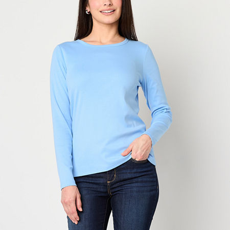 Click here for St. Johns Bay Womens Crew Neck Long Sleeve T-Shirt... prices