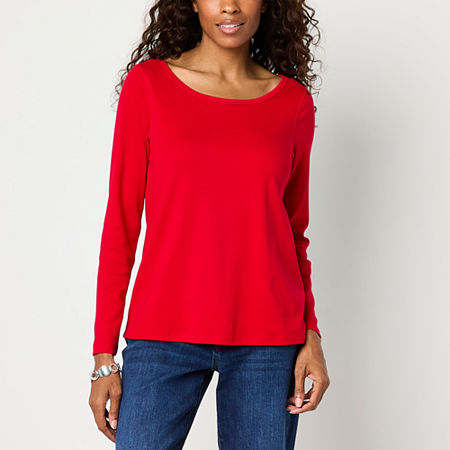 Click here for St. Johns Bay Womens Easy-on + Easy-off Crew Neck... prices