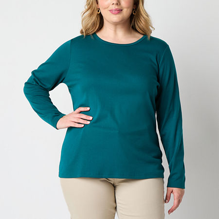 Click here for St. Johns Bay Womens Crew Neck Long Sleeve T-Shirt... prices