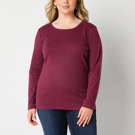 Click here for St. Johns Bay Womens Crew Neck Long Sleeve T-Shirt... prices