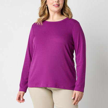 Click here for St. Johns Bay Womens Crew Neck Long Sleeve T-Shirt... prices