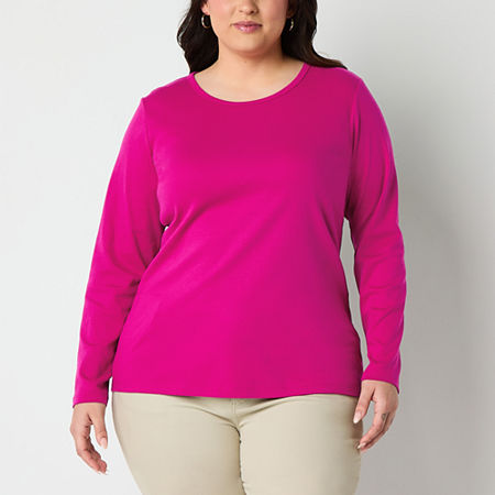 Click here for St. Johns Bay Womens Crew Neck Long Sleeve T-Shirt... prices