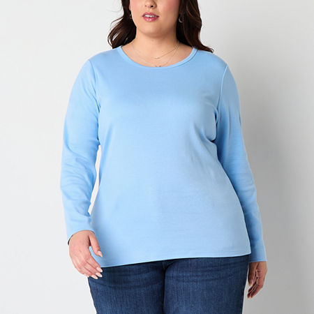 Click here for St. Johns Bay Womens Crew Neck Long Sleeve T-Shirt... prices