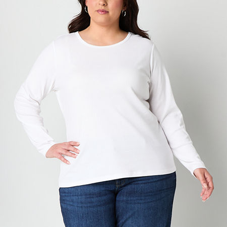 Click here for St. Johns Bay Womens Crew Neck Long Sleeve T-Shirt... prices
