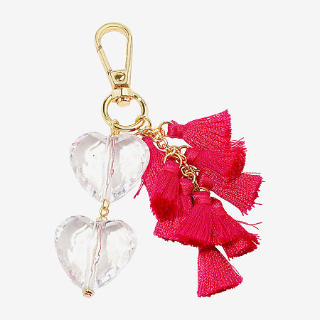 Click here for Bijoux Bar Gold Tone Bag Charm  One Size  Pink prices