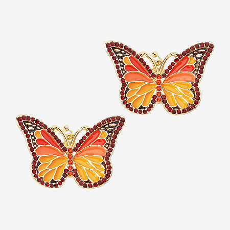 Click here for Bijoux Bar Gold Tone Womens Butterfly Drop Earring... prices