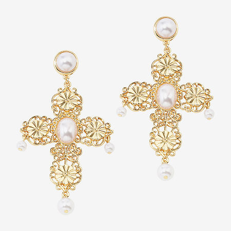 Click here for Bijoux Bar Gold Tone Filigree Womens Simulated Pea... prices