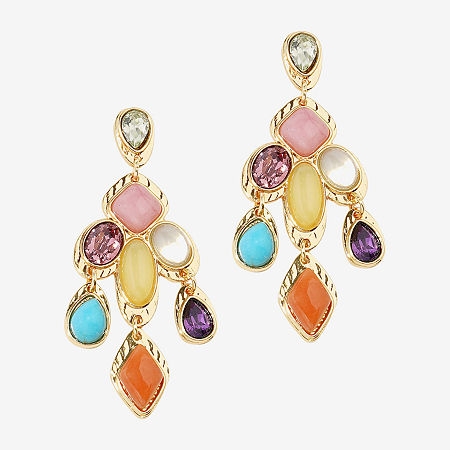 Click here for Bijoux Bar Gold Tone Womens Multi Color Drop Earri... prices