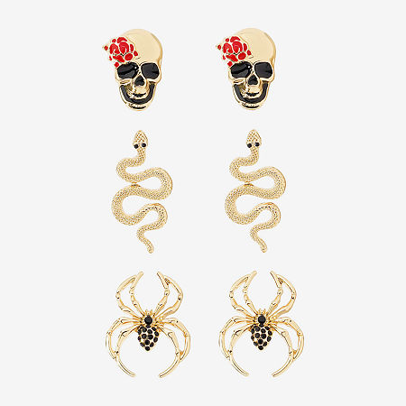 Click here for Bijoux Bar Gold Tone Halloween Womens 3 Pair Earri... prices
