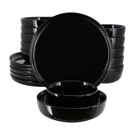 Click here for Elama Duncan 18 Piece Black 18-pc. Porcelain Dinne... prices