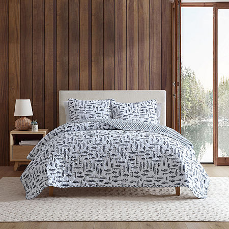 Eddie Bauer Wes Fish Cotton Reversible Quilt Sets