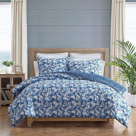 Laura Ashley Sweet Memories Reversible 2-Pc. Comforter Set  Twin - Indigo Blue